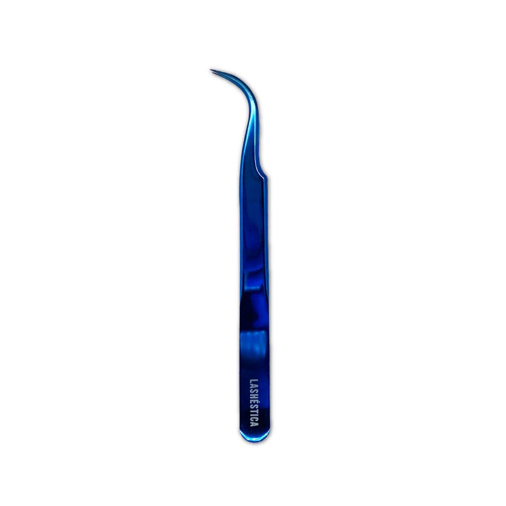 Pinza Curva Azul – LASHÉSTICA